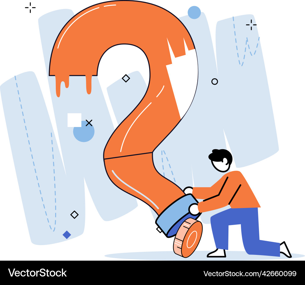 Question mark obtaining information of interest Vector Image