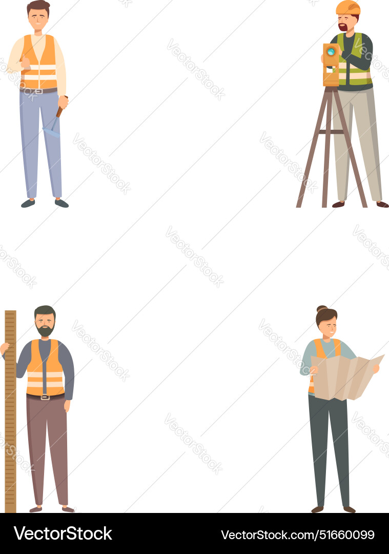 Set of construction worker Royalty Free Vector Image