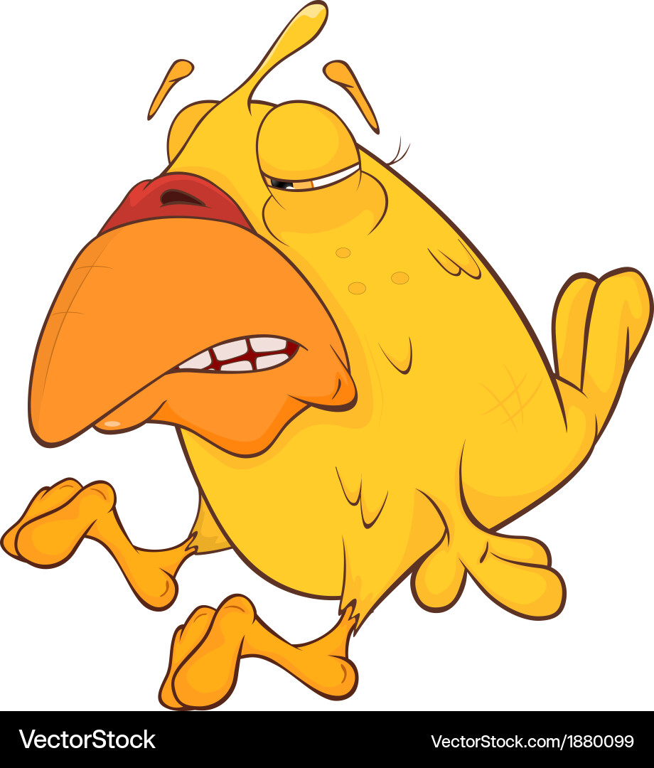 Sleeping chicken cartoon Royalty Free Vector Image