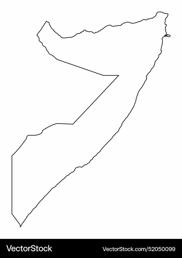 Somalia outline map Royalty Free Vector Image - VectorStock