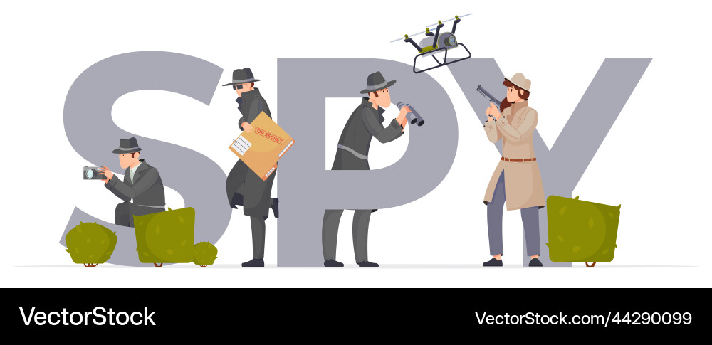 Spy flat text Royalty Free Vector Image - VectorStock