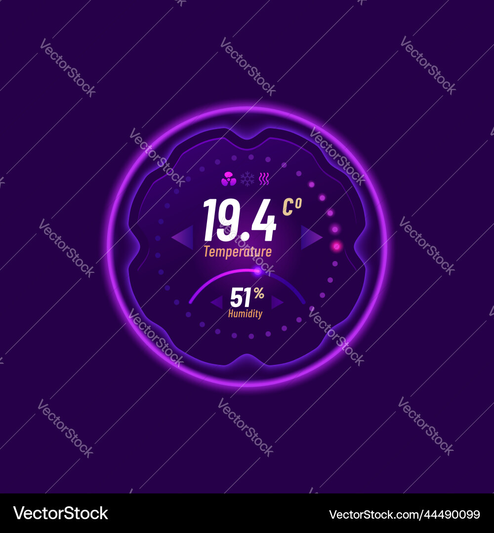 Thermostat Smart Thermometer Control Dial Vector Image