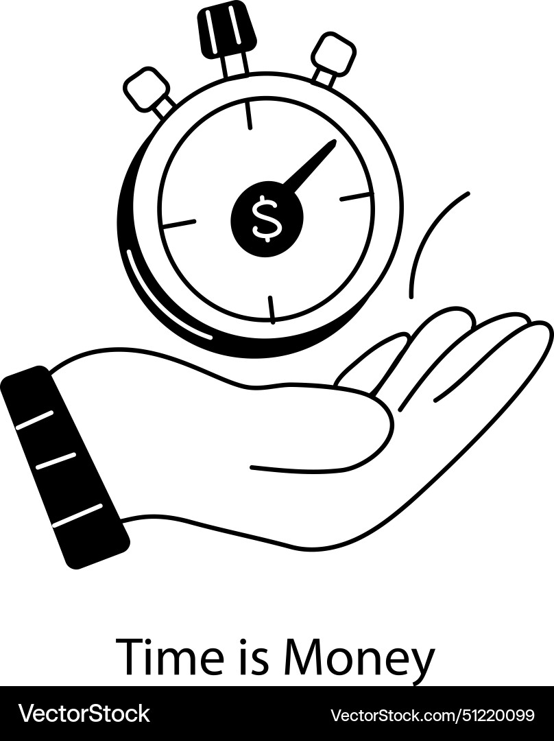 Time is money Royalty Free Vector Image - VectorStock