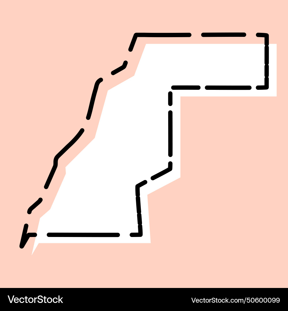 Western sahara simplified map Royalty Free Vector Image