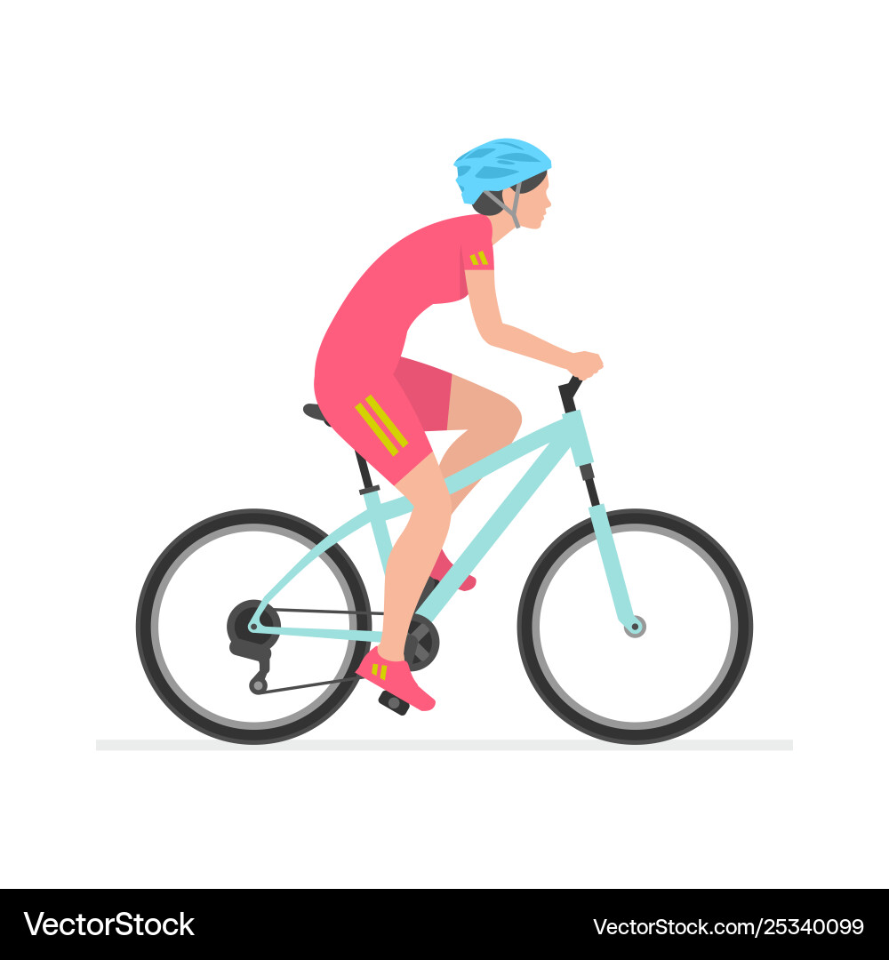 Woman riding bike Royalty Free Vector Image - VectorStock