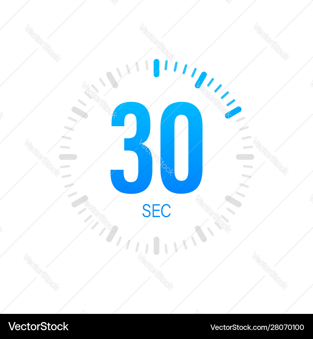 30 second timer stopwatch icon Royalty Free Vector Image