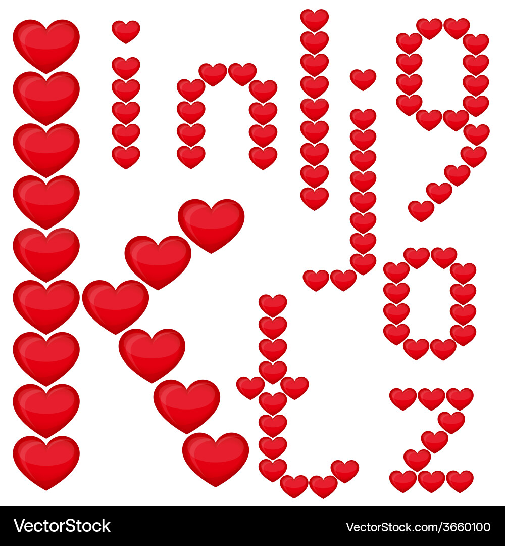 Alphabet from the heart Royalty Free Vector Image