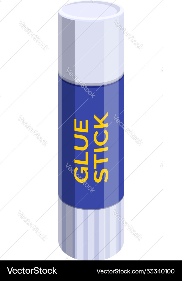 Blue glue stick standing up isometric Royalty Free Vector