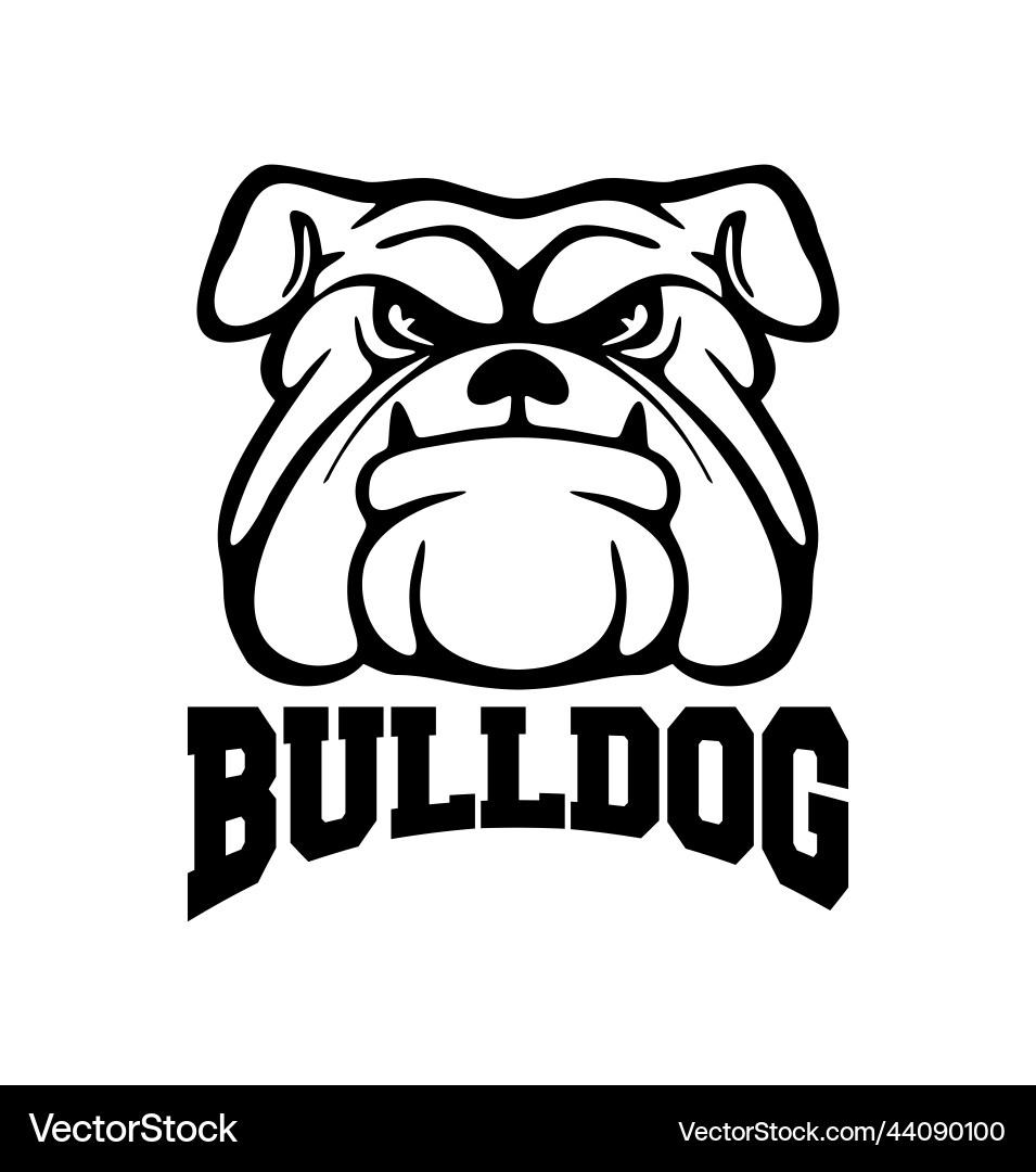 Bulldog head line logo sign Royalty Free Vector Image