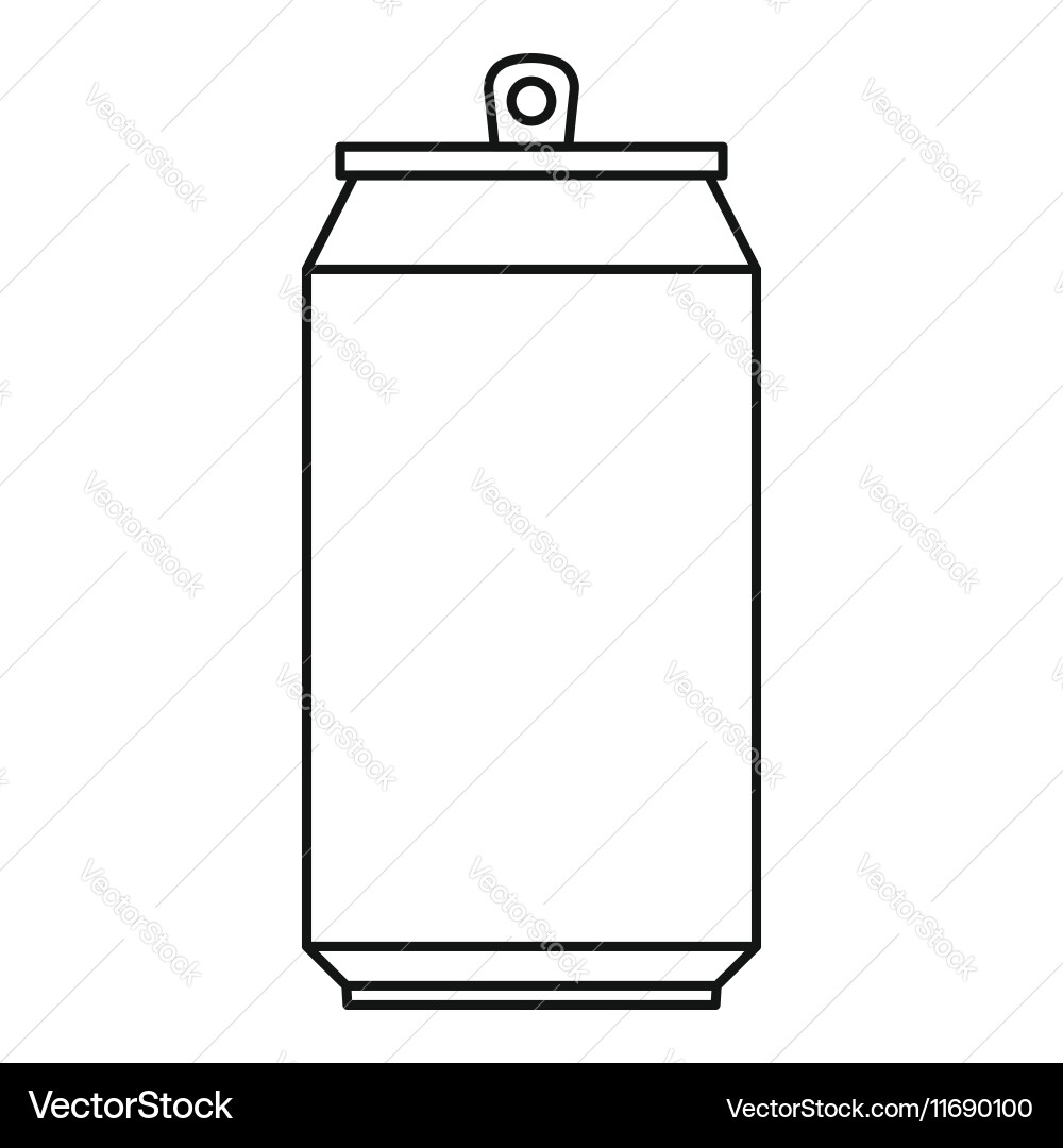 Can icon outline style Royalty Free Vector Image