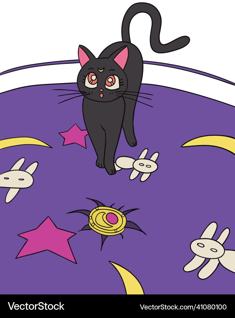 Cat moon Royalty Free Vector Image - VectorStock