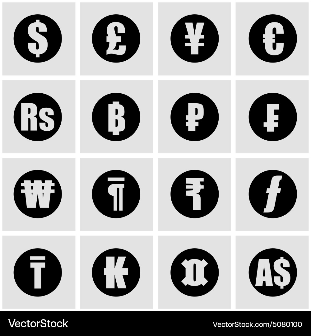 Currency Symbol Icon Set Royalty Free Vector Image
