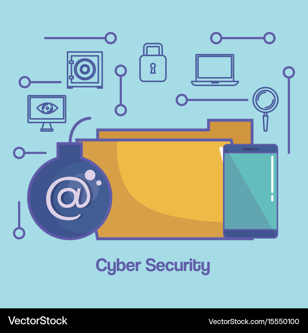 Cyber security design Royalty Free Vector Image