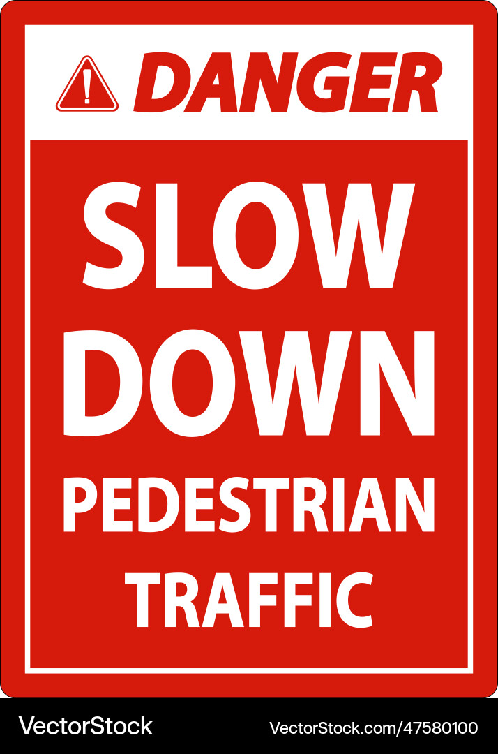 Danger pedestrian traffic sign on white background