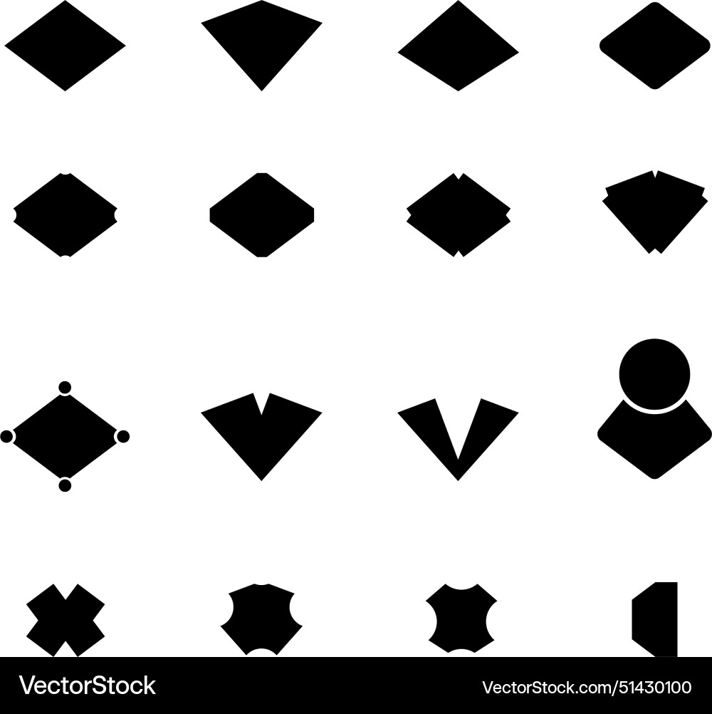 Diamond shape has been transformed into various Vector Image