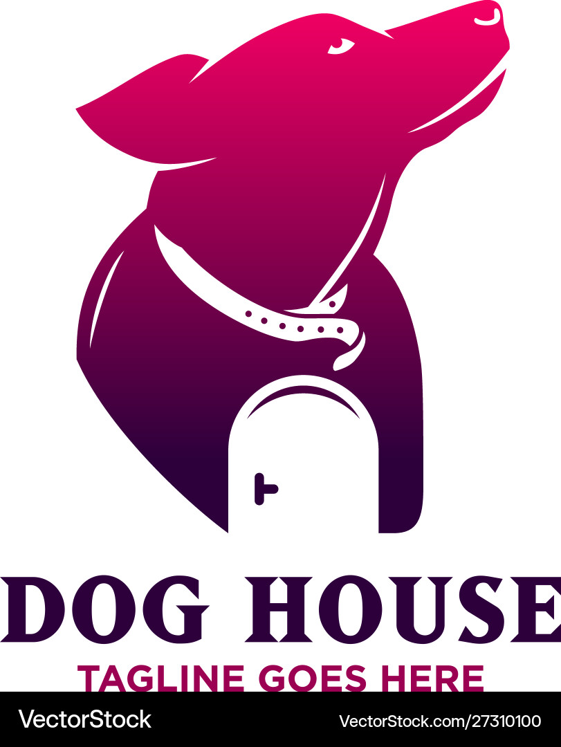 Dog house logo design template Royalty Free Vector Image