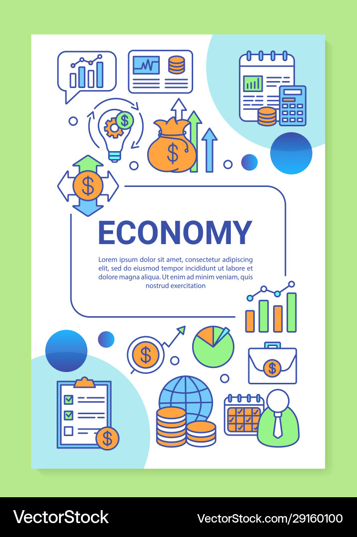 Economy brochure template layout market Royalty Free Vector