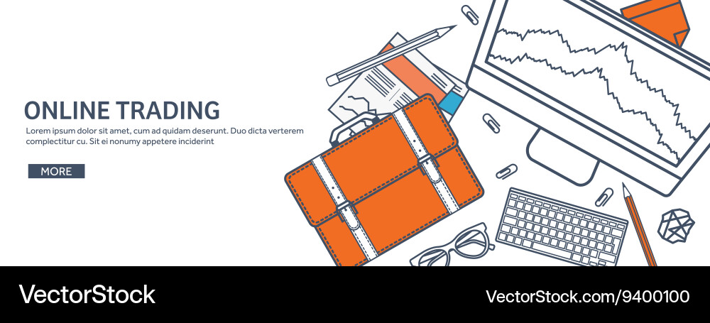 Flat background market trade Royalty Free Vector Image