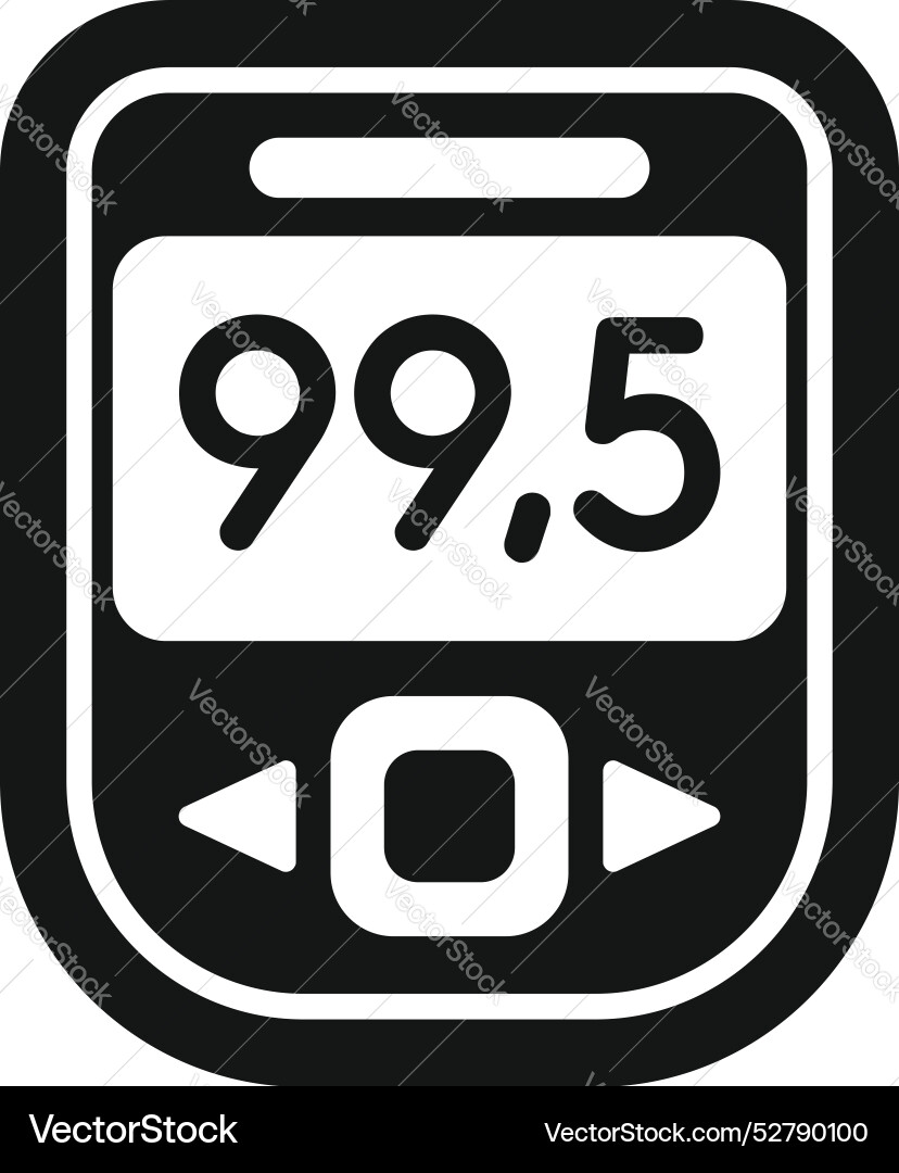 Glucometer showing blood sugar level icon Vector Image