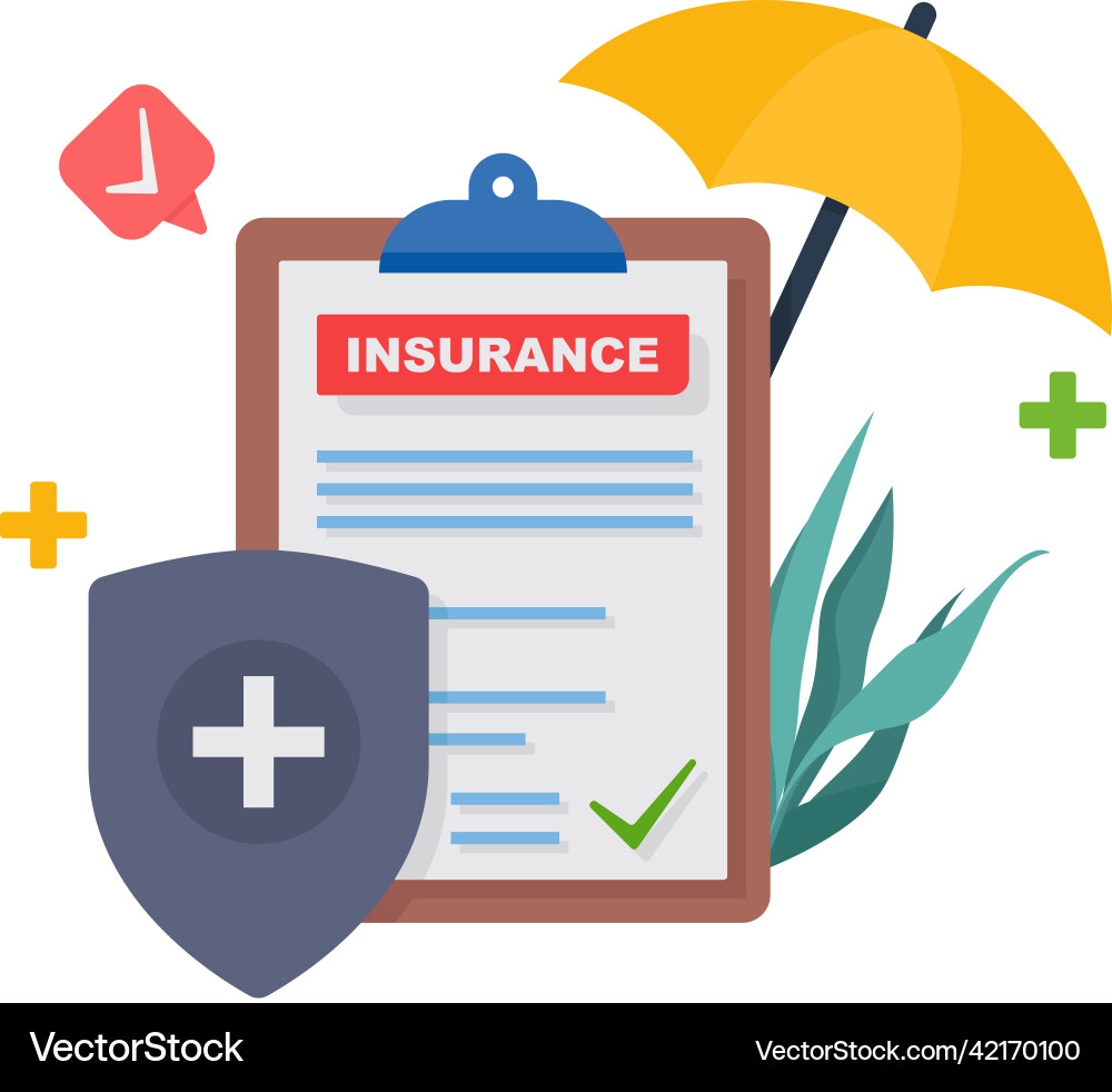 Health secure insurance contract Royalty Free Vector Image