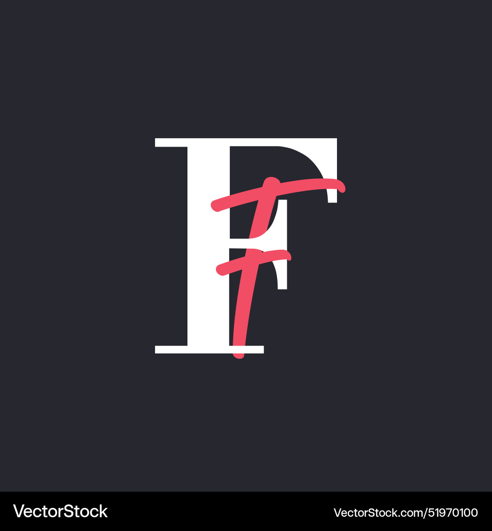 Letter ff logo perfectly blended initials Vector Image