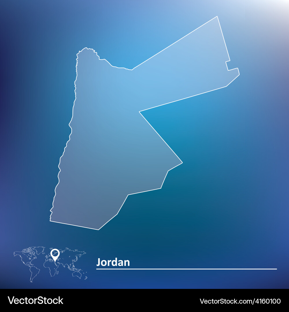 Map of jordan Royalty Free Vector Image - VectorStock