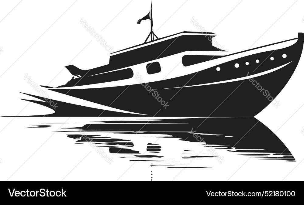 Maritime minimalism boat emblem effortless Vector Image