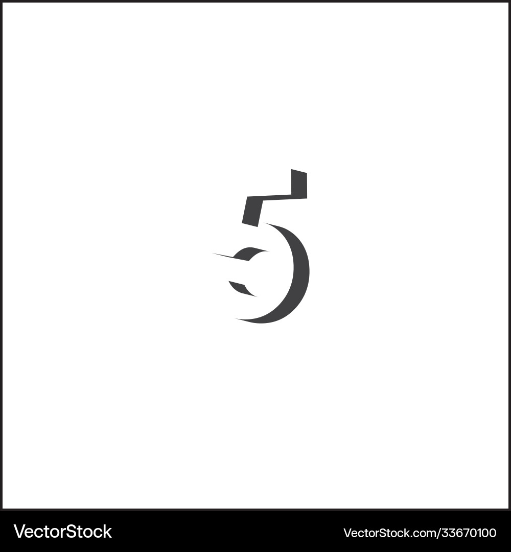 Number 5 3d template design Royalty Free Vector Image