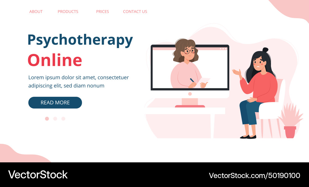 Psychotherapy online - woman talking Royalty Free Vector