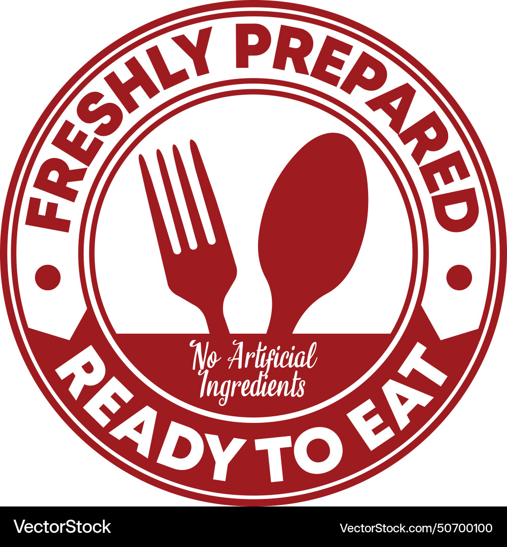Ready to eat label Royalty Free Vector Image - VectorStock