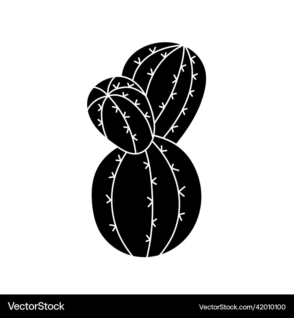 Succulent cactus in simple style Royalty Free Vector Image