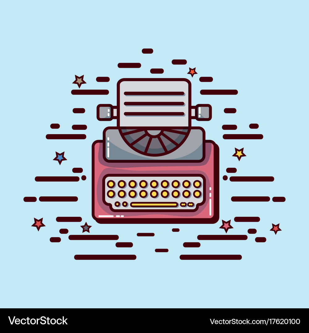 Typewriter office tool to write report Royalty Free Vector