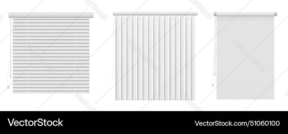 Window blinds set isolated on white background Vector Image