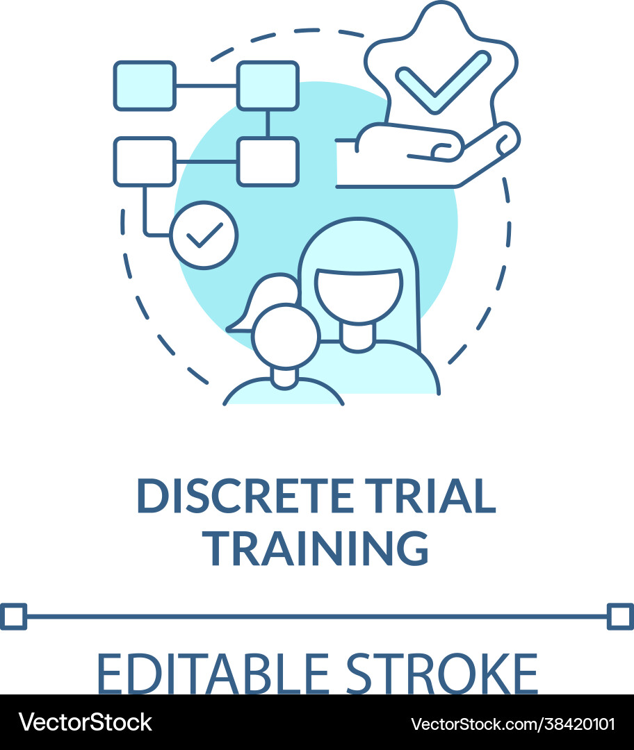 Discrete trial training concept icon Royalty Free Vector
