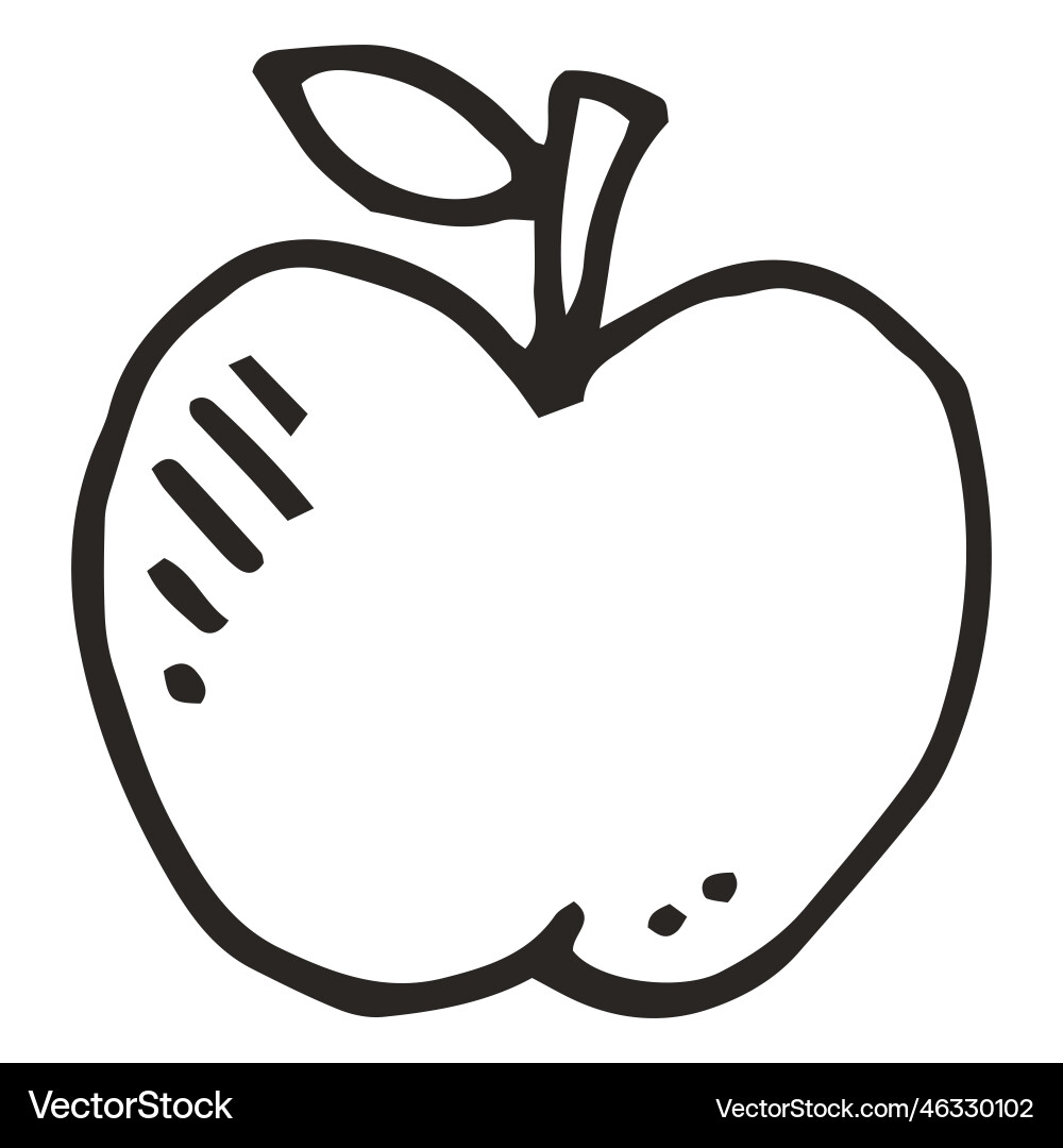 Apple fruit food Royalty Free Vector Image - VectorStock