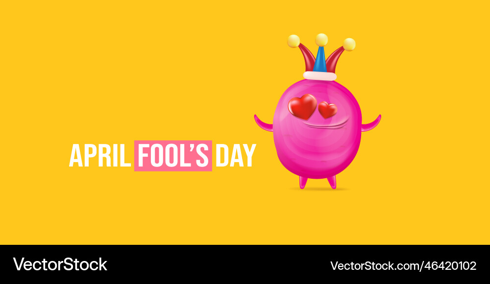April fools day funky horizontal banner with silly