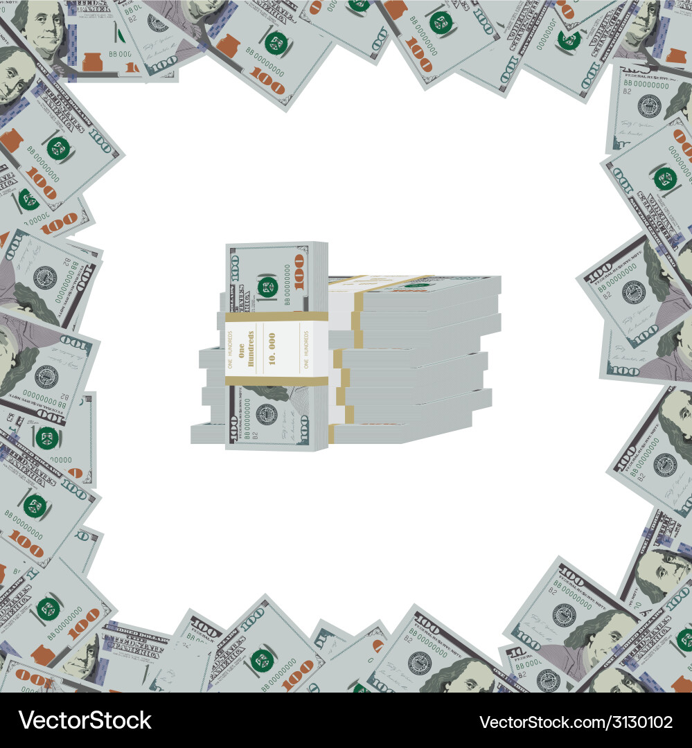 Banknotes of dollars on a light background Vector Image