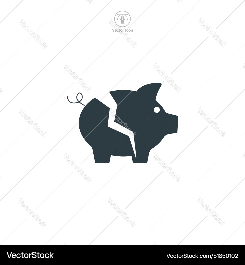 Bankruptcy icon symbol isolated on white Vector Image