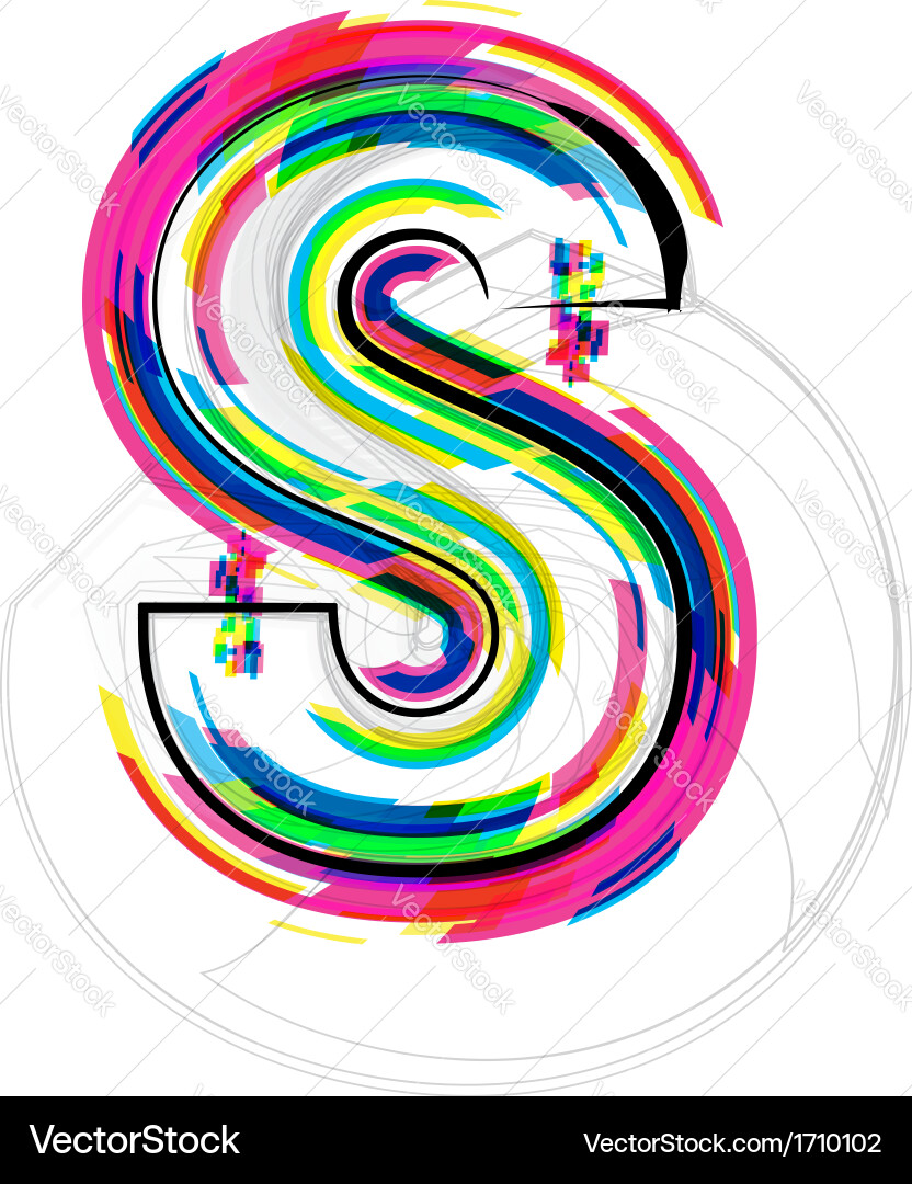 Colorful font letter s Royalty Free Vector Image
