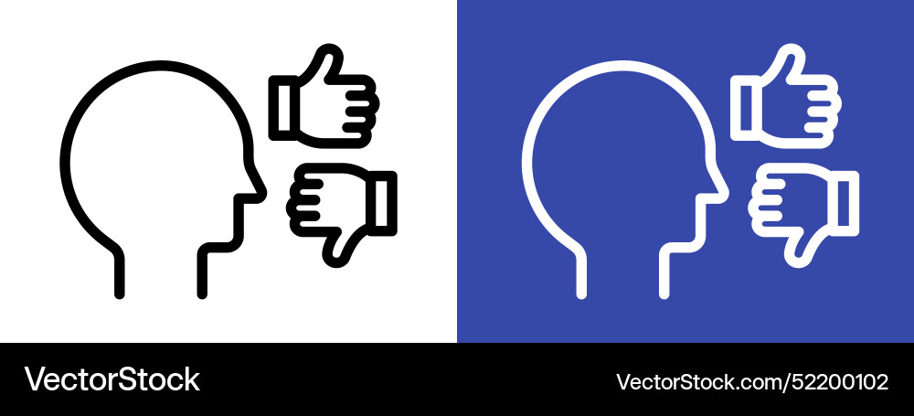 Criticism icon logo sign set outline Royalty Free Vector