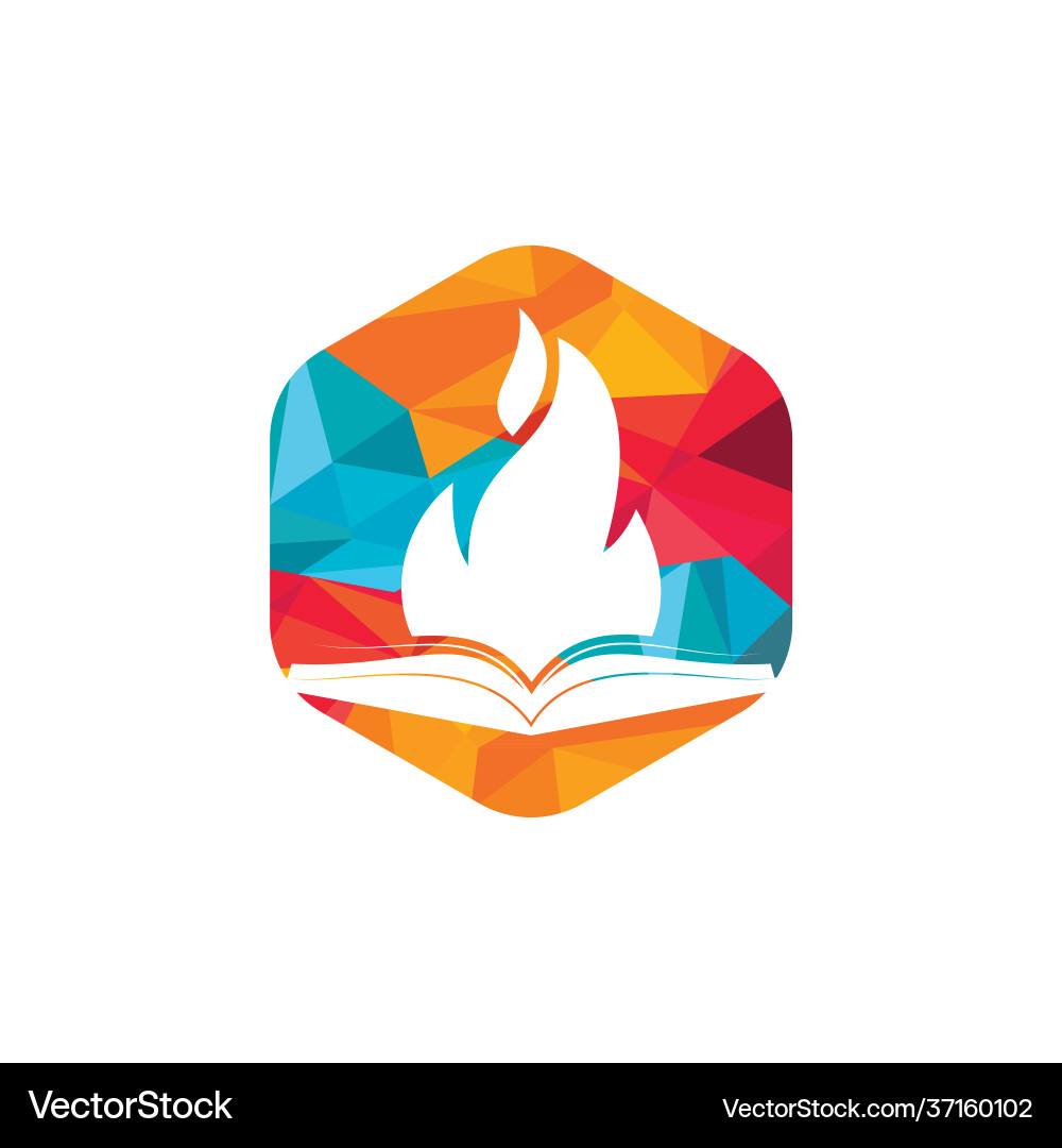 Education fire logo design Royalty Free Vector Image