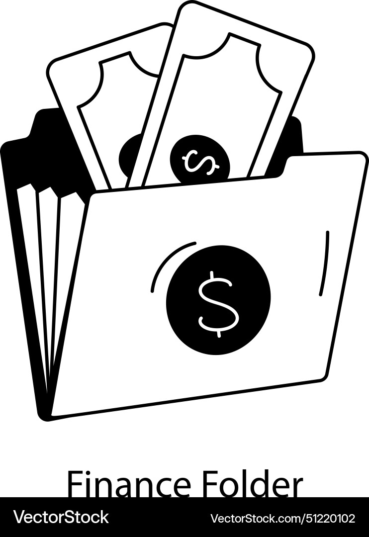 Finance folder Royalty Free Vector Image - VectorStock