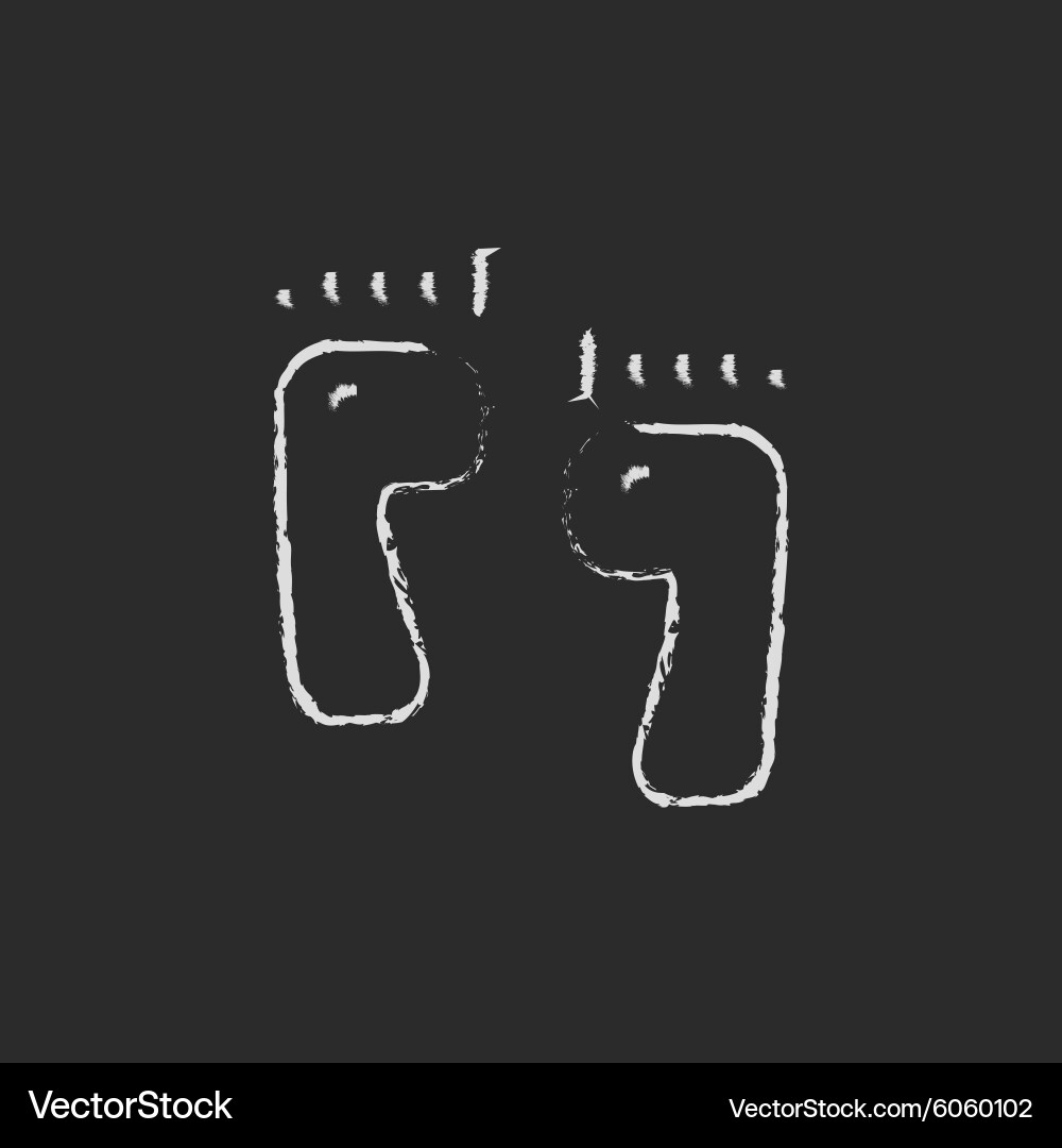 Footprints icon drawn in chalk Royalty Free Vector Image