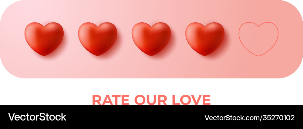 Giving five heart rating concept review feedback Vector Image