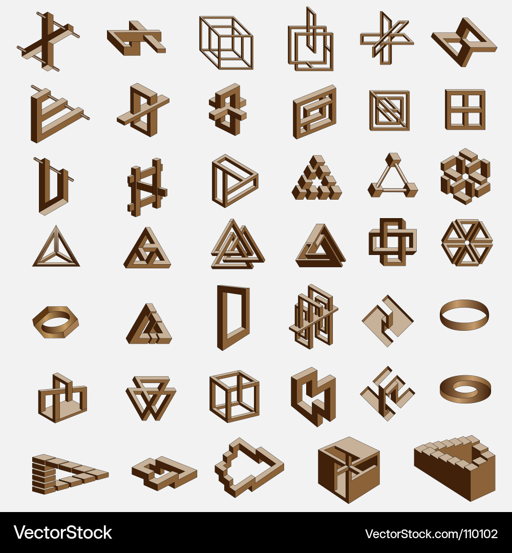 Impossible objects Royalty Free Vector Image - VectorStock