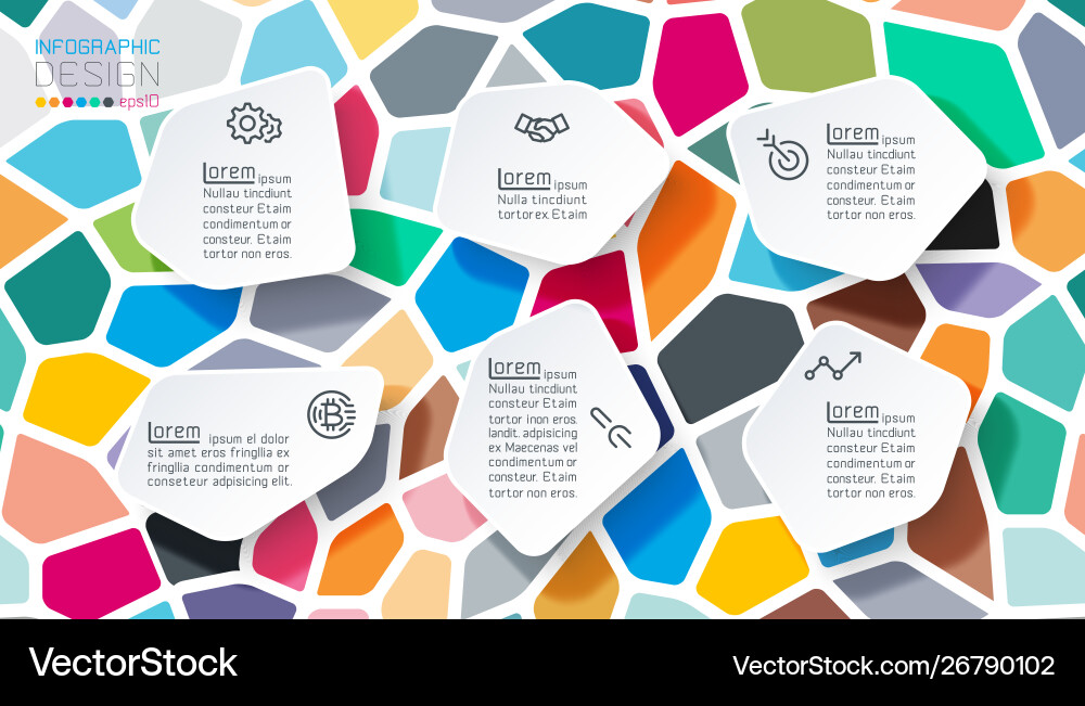Infographics label on mosaic style Royalty Free Vector Image