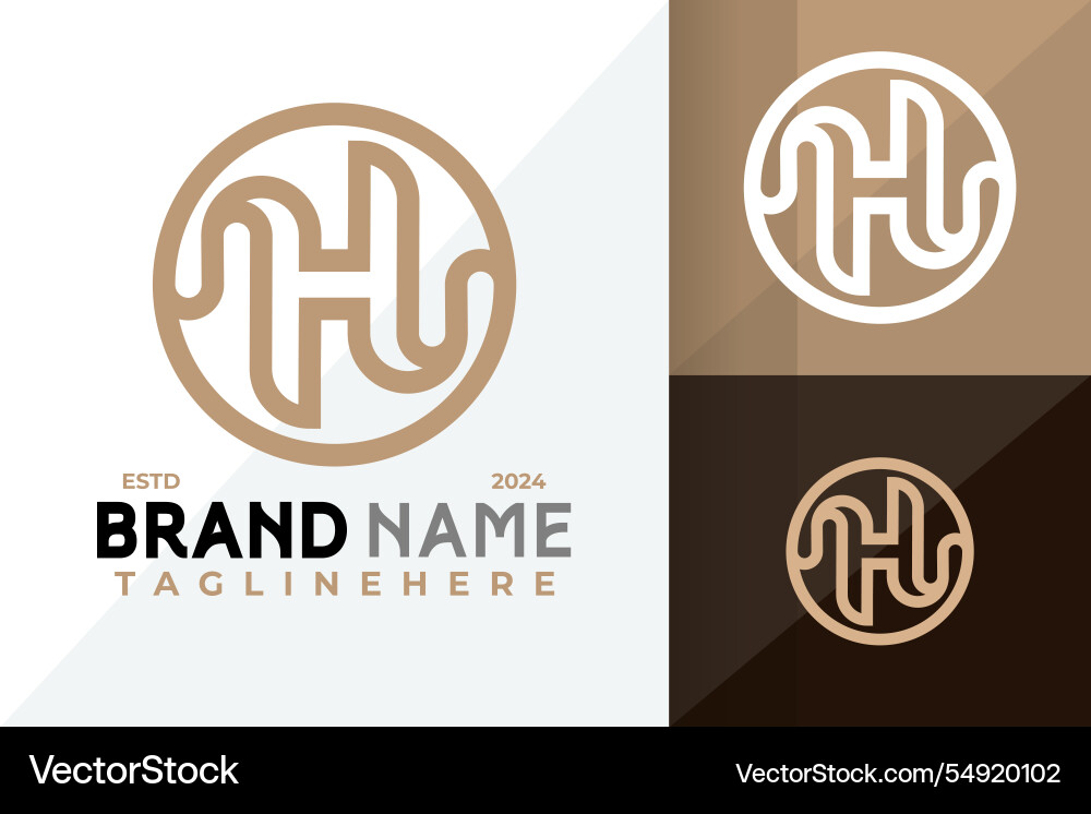 Letter h unique monogram logo icon design Vector Image