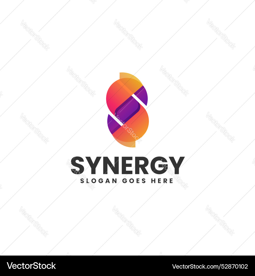 Logo synergy gradient colorful style Royalty Free Vector