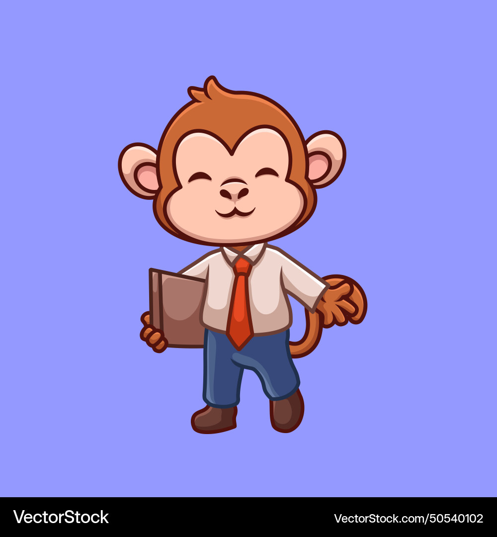 Manager monkey cute cartoon Royalty Free Vector Image