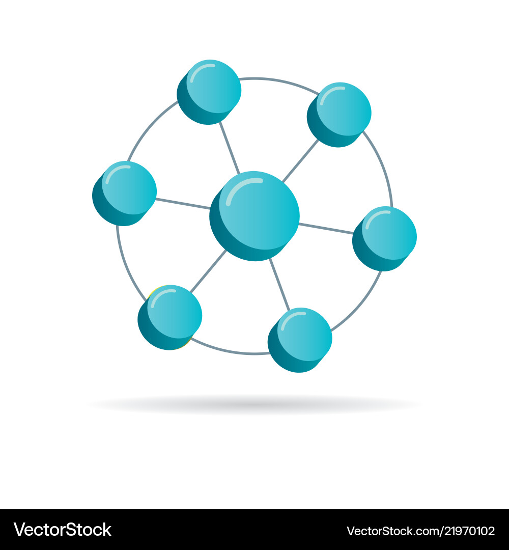 Network 3d symbol Royalty Free Vector Image - VectorStock